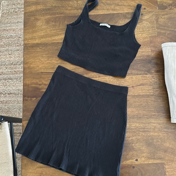 Reformation | Skirts | Reformation Jeans Two Piece Ribbed Knit Set ...